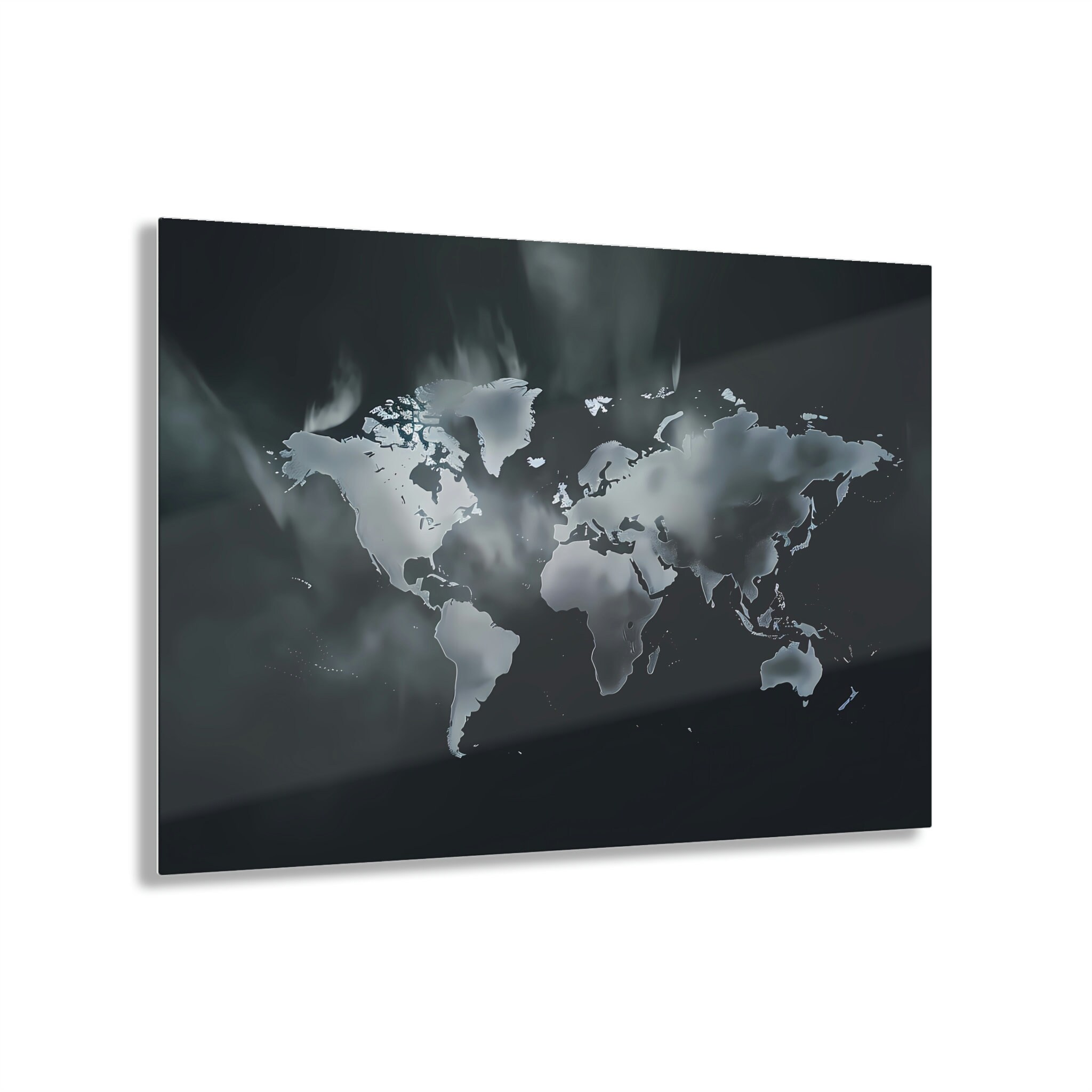 Smoky World Map | Acrylic Wall Art - Etsy