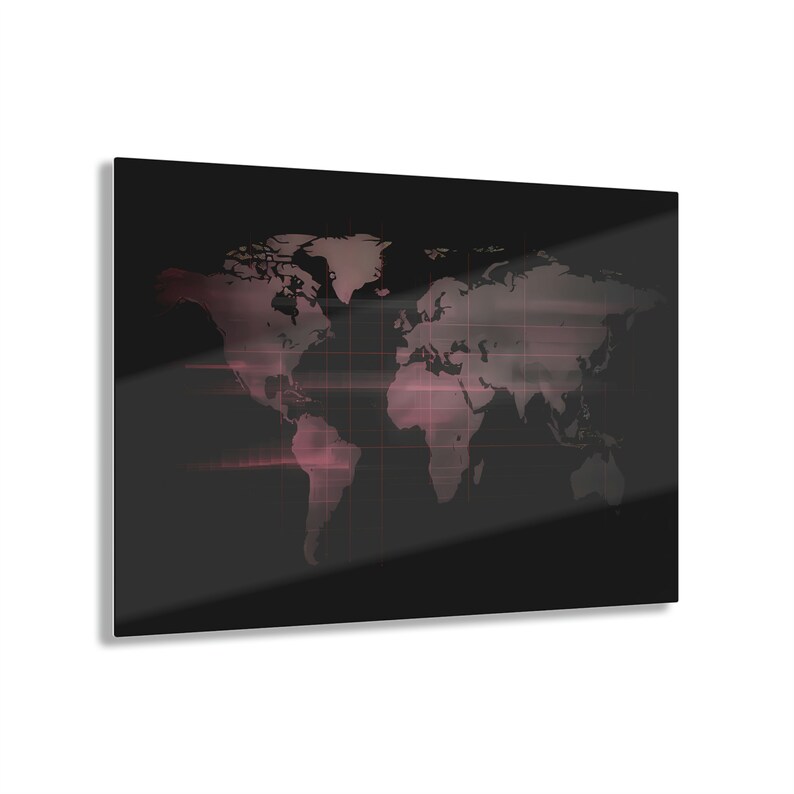 Stylized World Map Acrylic Wall Art - Etsy