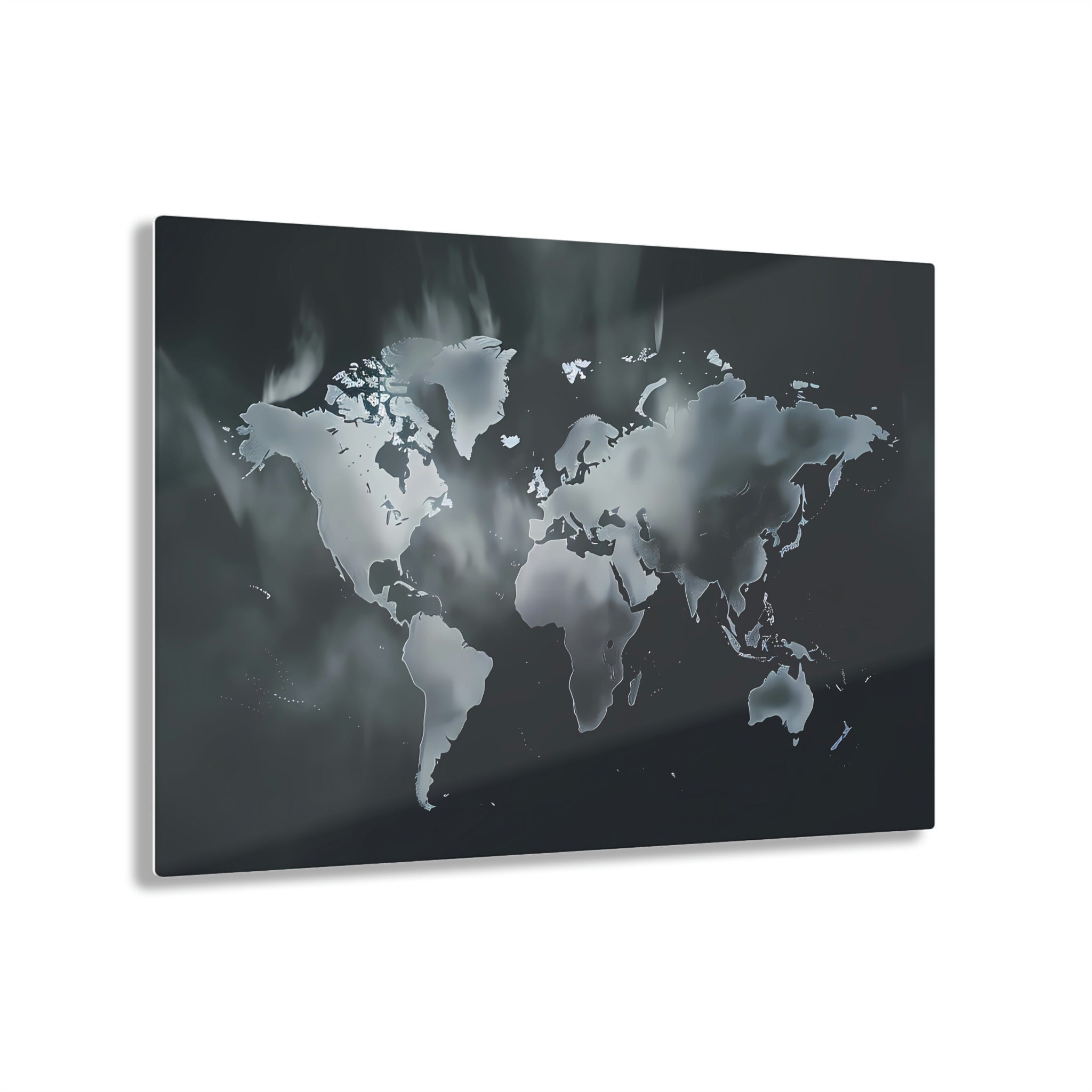 Smoky World Map Acrylic Wall Art - Etsy