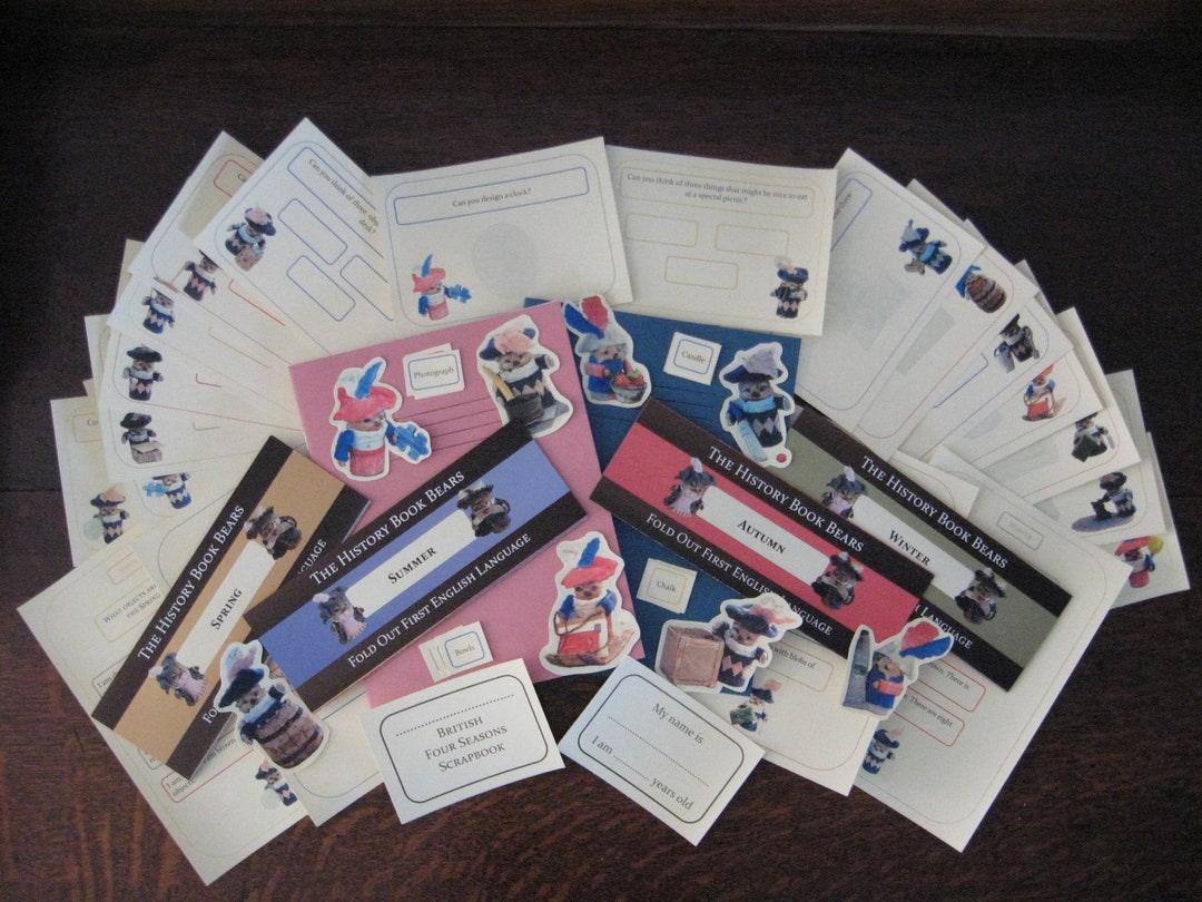 Four Seasons Scrapbook, KS1, 4 Fold-out Guides, Nouns, Adjectives ...