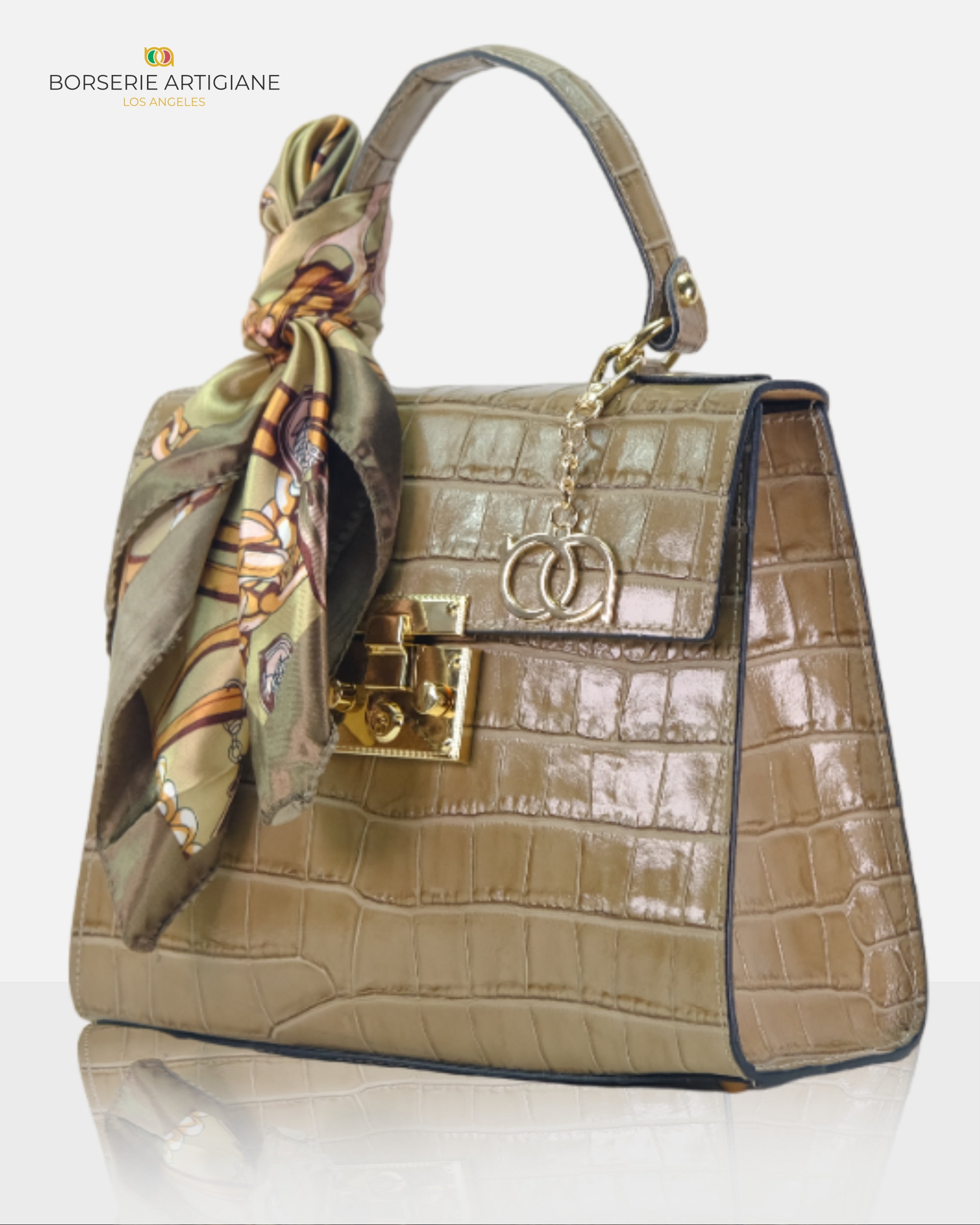 Luxury Italian Leather Handbag - Made in Italy Bag in Coconut Printed ...