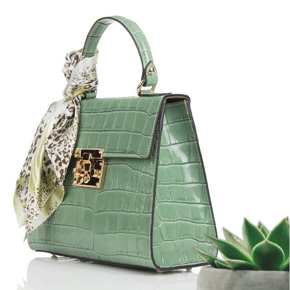 Luxury Italian Leather Handbag Made in Italy Bag in Coconut Printed ...