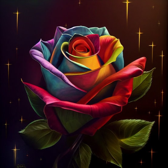 Rainbow Rose Background