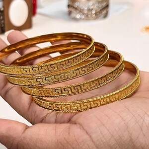Ethnic Indian Yellow Gold Tone 4pc Churi Bangle Bracelet Set Indian ...