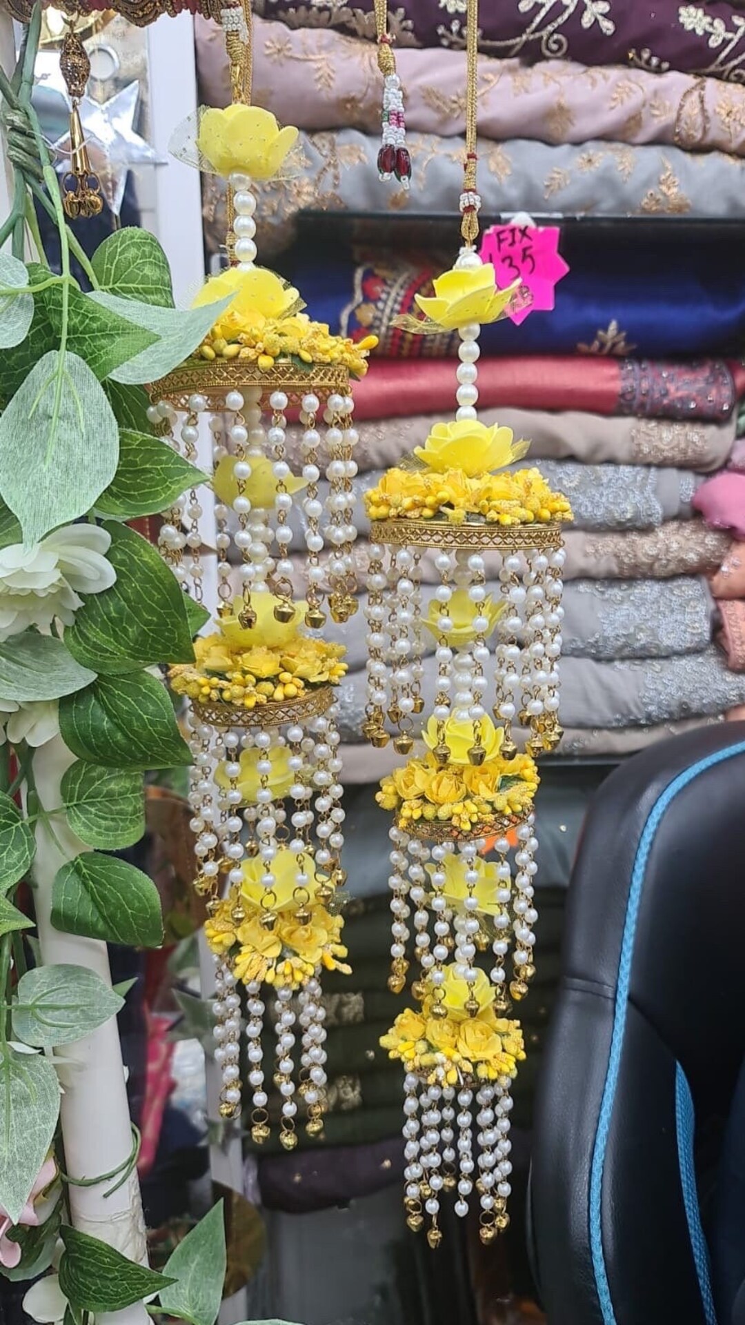 Ethnic Indian Flower Pearl Tassel Kaleerein Kalire Bridal Haldi Mehandi ...