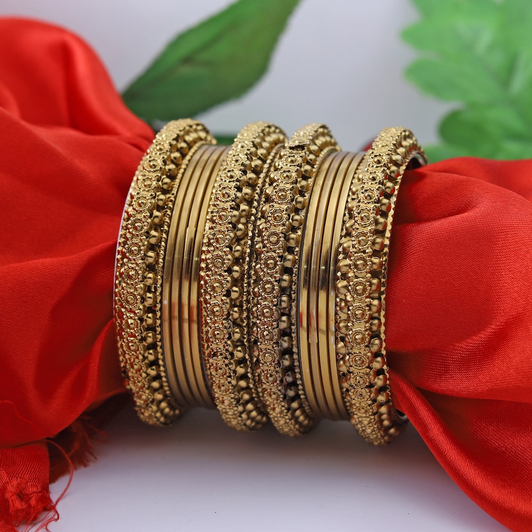 Indian Gold-silver Oxidised Metal Kada Bracelet, Personalize Wedding ...