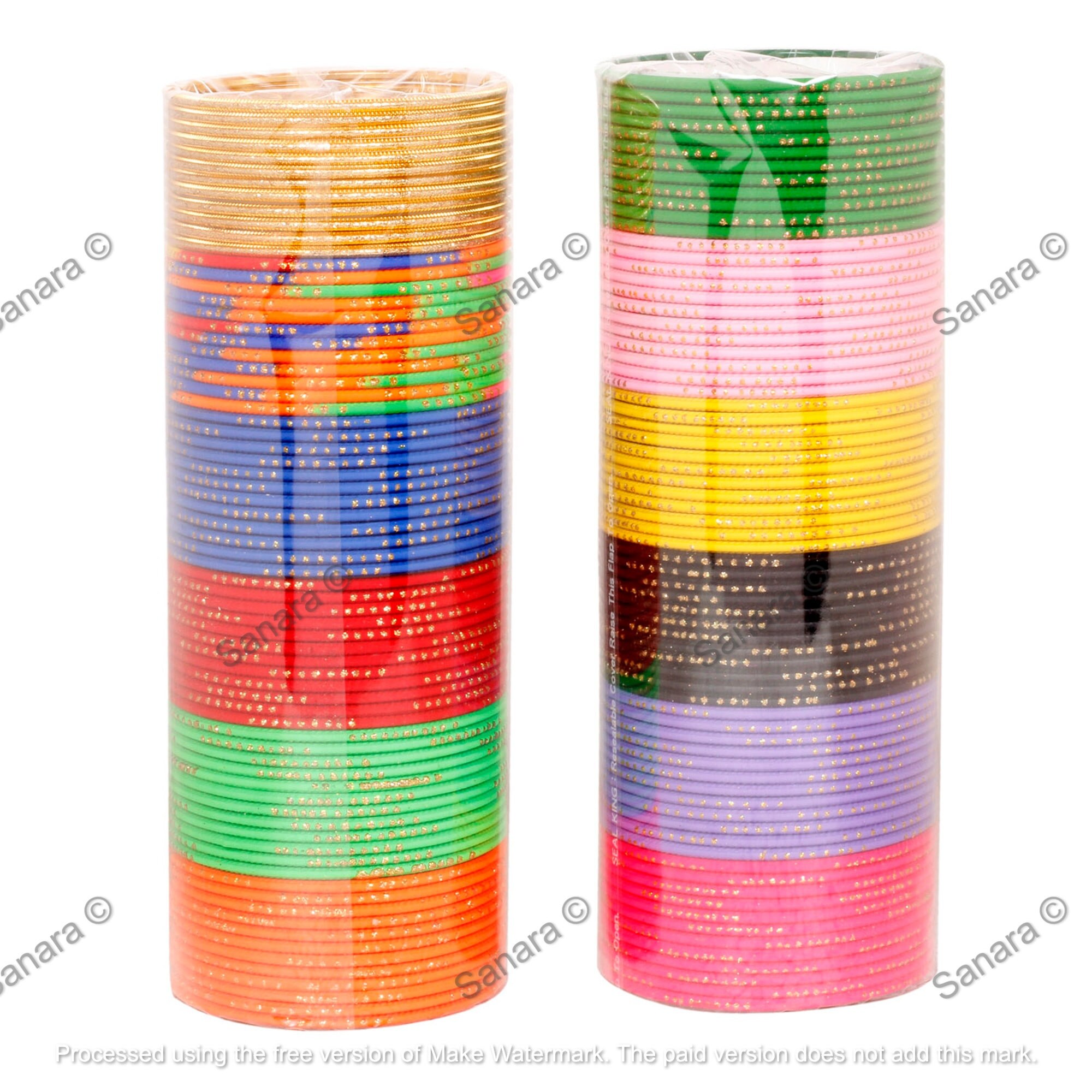 Indian Bollywood Traditional Velvet Multi 12 Color Metal Churi Bangles ...