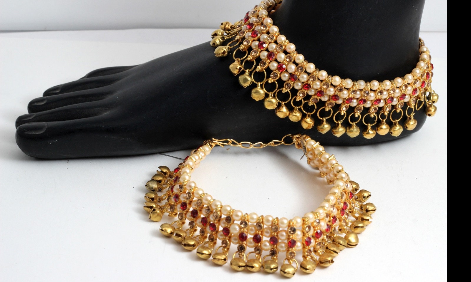 Sanara Indian Antique Gold Ghungroo Anklet Payal Indian Wedding Jewelry ...