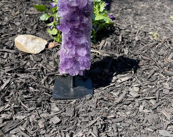 Amethyst Crystal Cluster Display With Stand, Crystal Amethyst Display ...