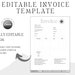 Editable Invoice Template, Invoice Printable, Minimalist Invoice ...