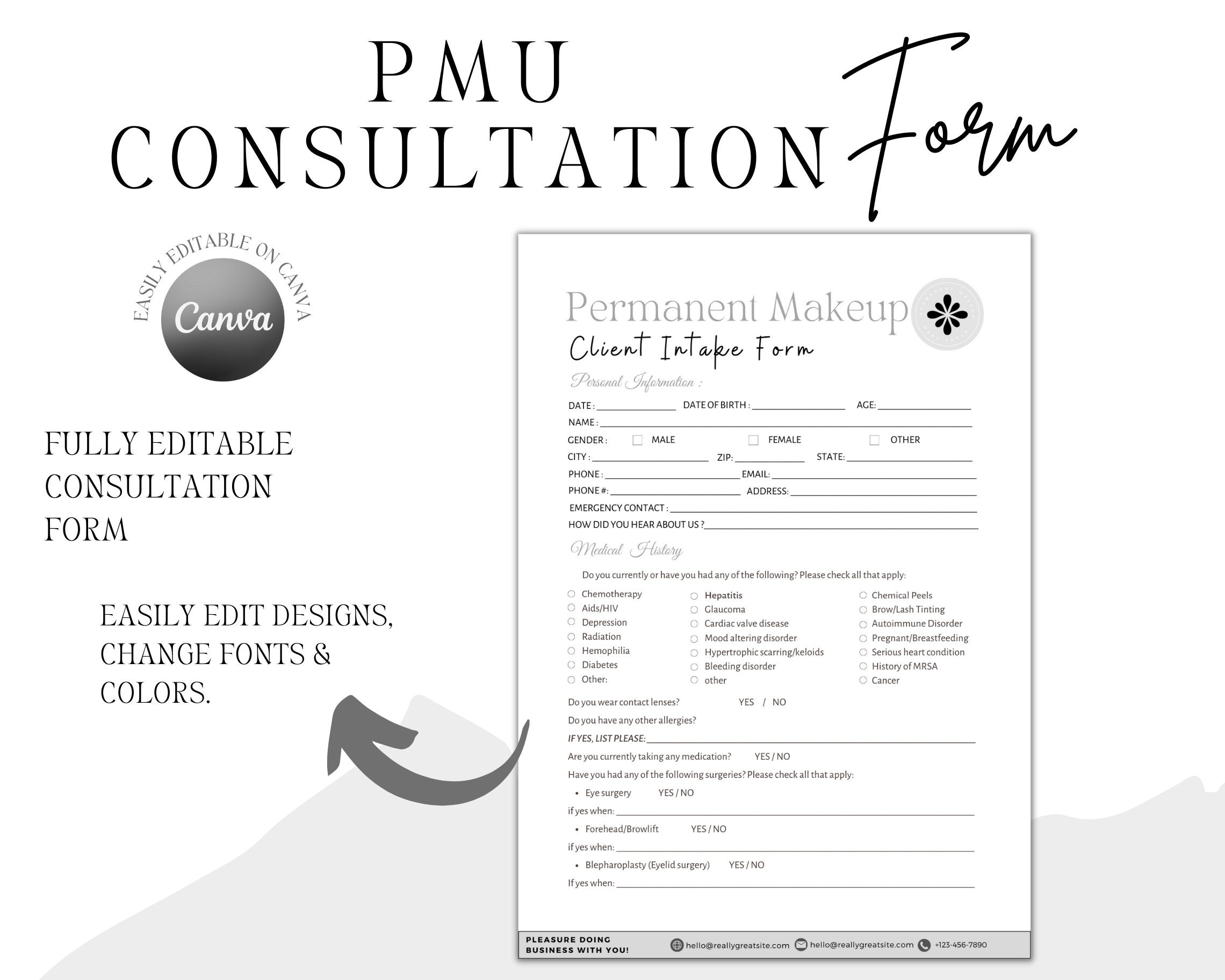 Permanent Makeup Forms, Pmu Consent Forms, Lip Blush Forms ...