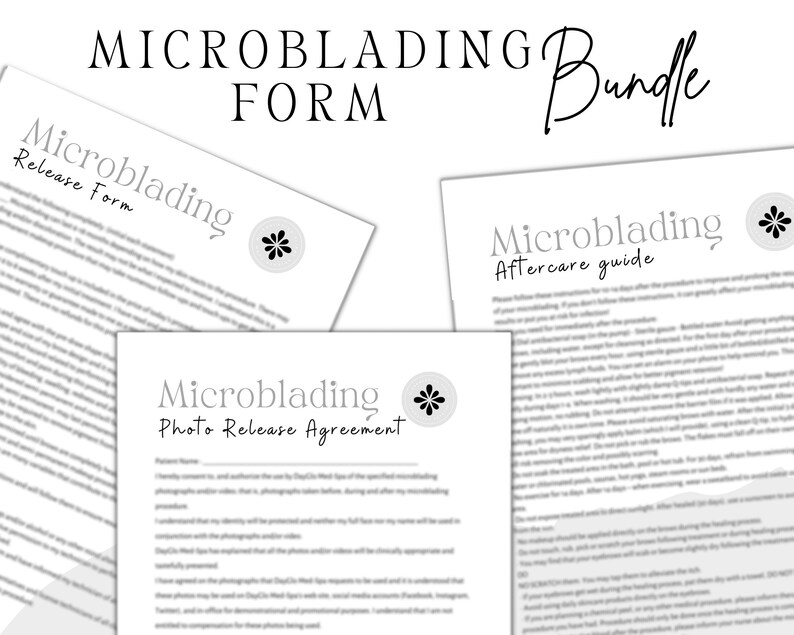 Editable Microblading Forms 7 Pages, Esthetician Forms,beauty Salon ...