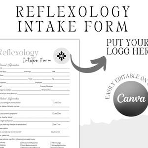 Editable Reflexology Intake Form, Spa Massage Consultation (CANVA ...