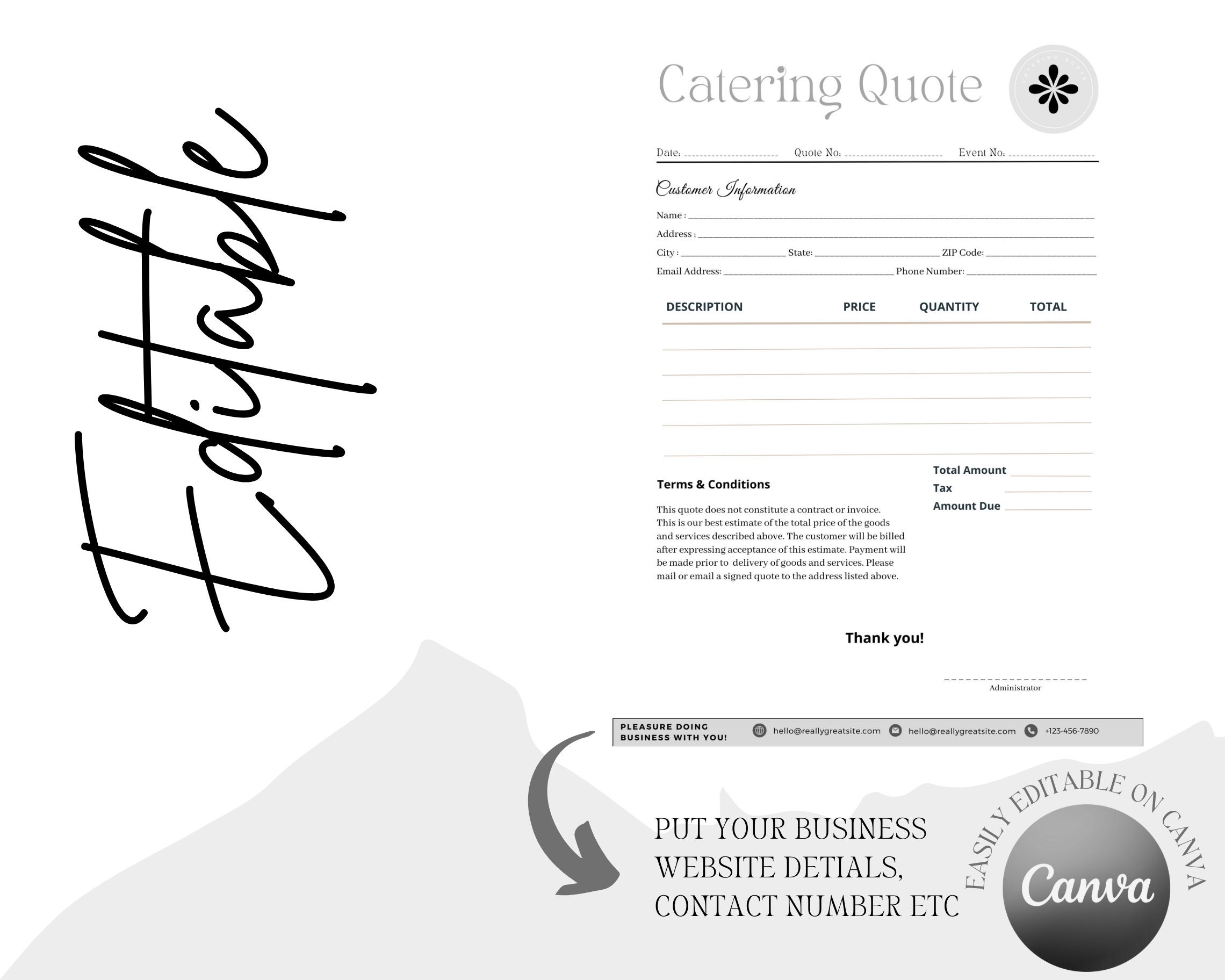 Catering Estimate Template Free Catering Quote Template Better