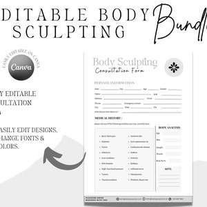 Editable Body Sculpting Forms, Esthetician Forms, Body Sculpting ...