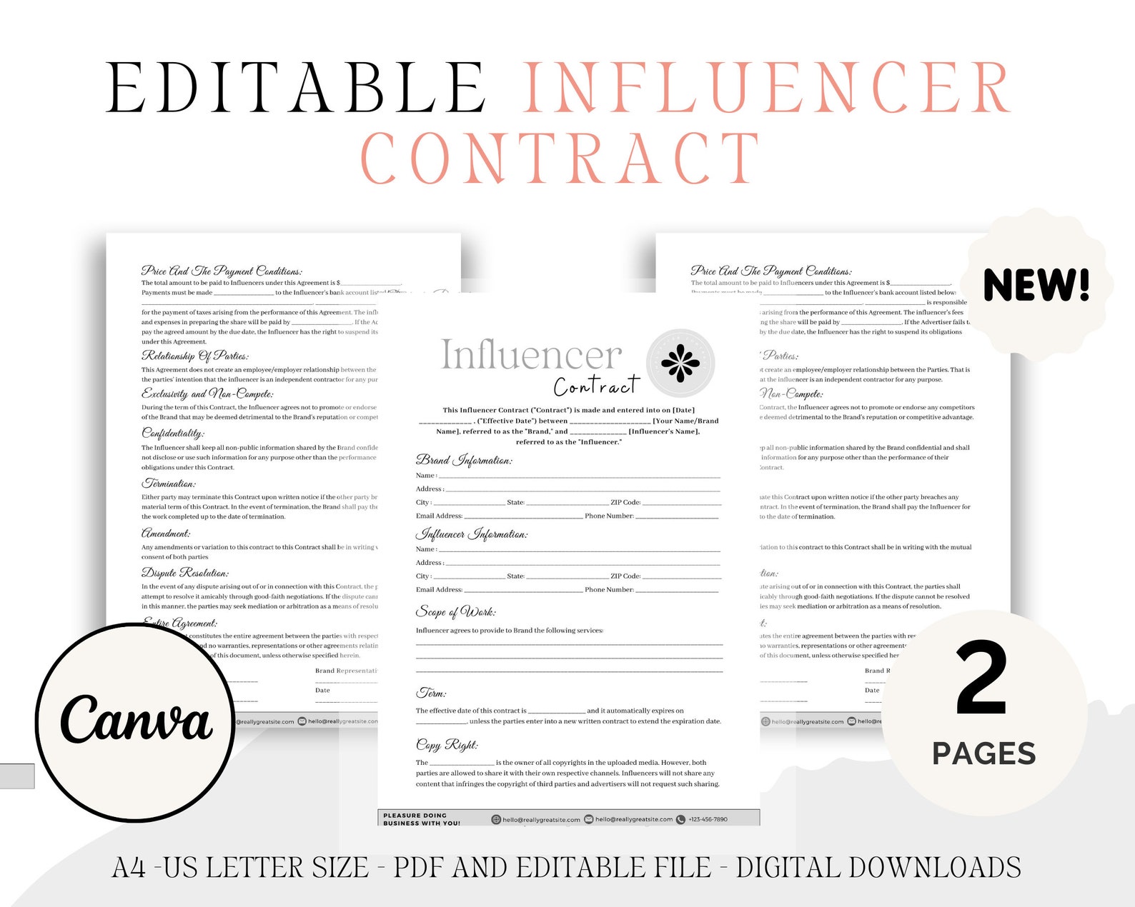 Influencer Agreement | Influencer Contract Template | Influencer ...