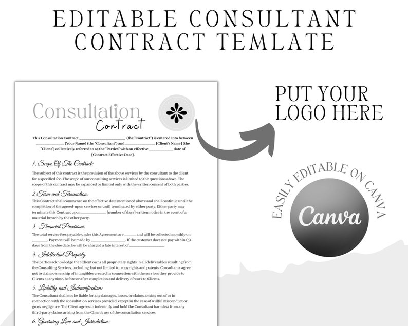 Editable Consultant Contract Form, Consultant Contract Agreement ...