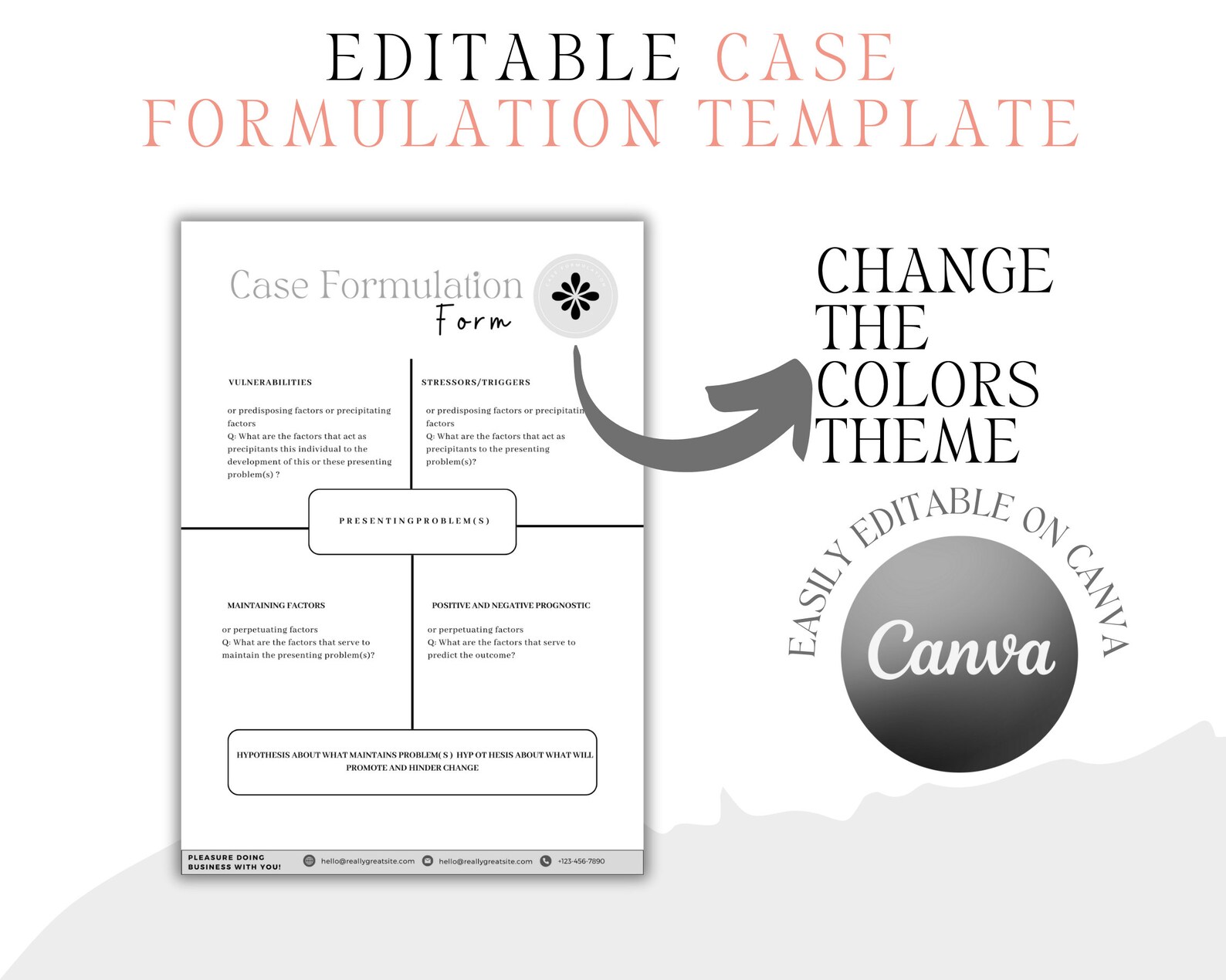 Case Formulation Template, 5 P's of Case Formulation Worksheets, Client ...