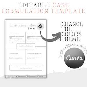 Case Formulation Template, 5 P's of Case Formulation Worksheets, Client ...