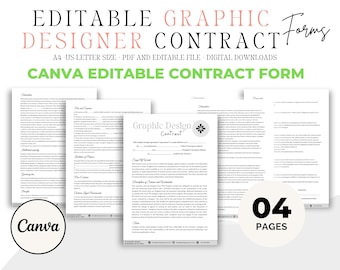Freelance Graphic Design Agreement, Editable Template, Contract ...