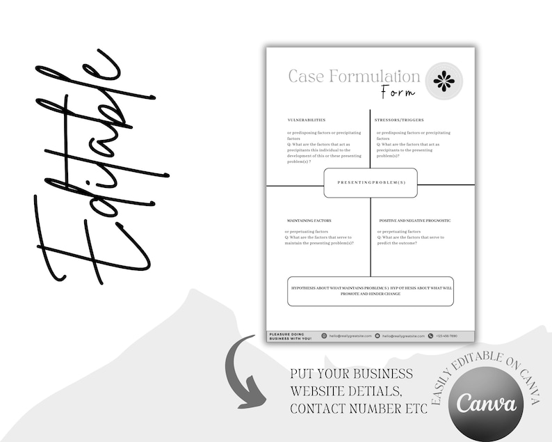 Case Formulation Template, 5 P's of Case Formulation Worksheets, Client ...