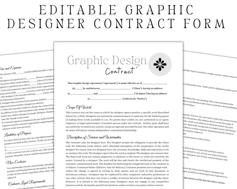 Editable Graphic Designer Contract Template, Web Design Contract ...