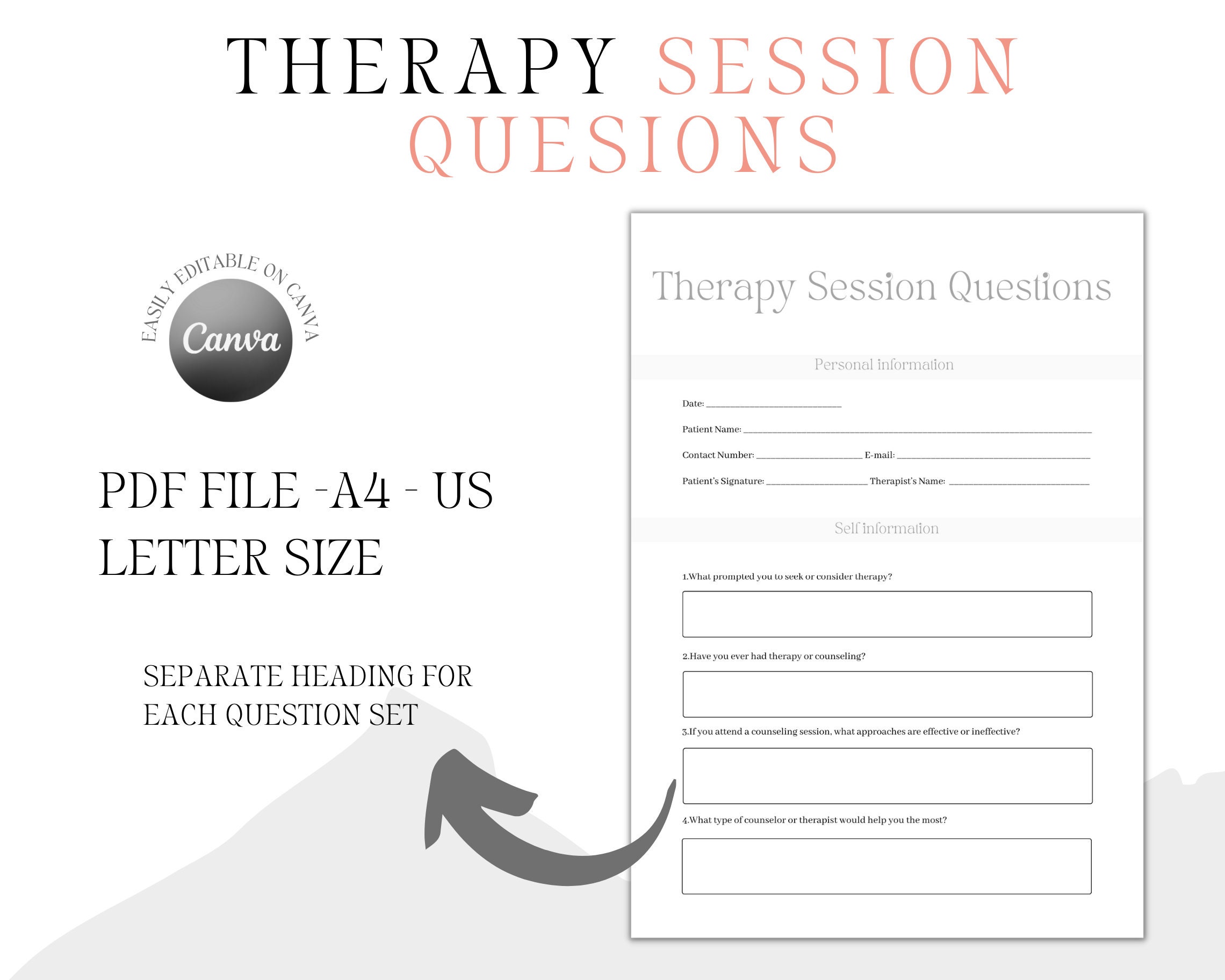 Therapy Session Questions, Cheat Sheet of Probing Questions That Engage ...