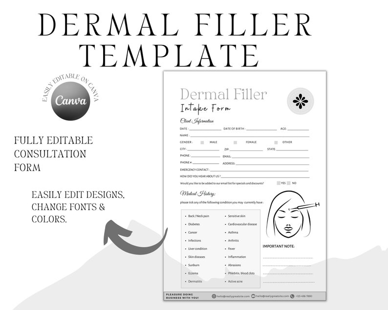 Editable Dermal Filler Consultation Forms, Botox Consent (canva ...
