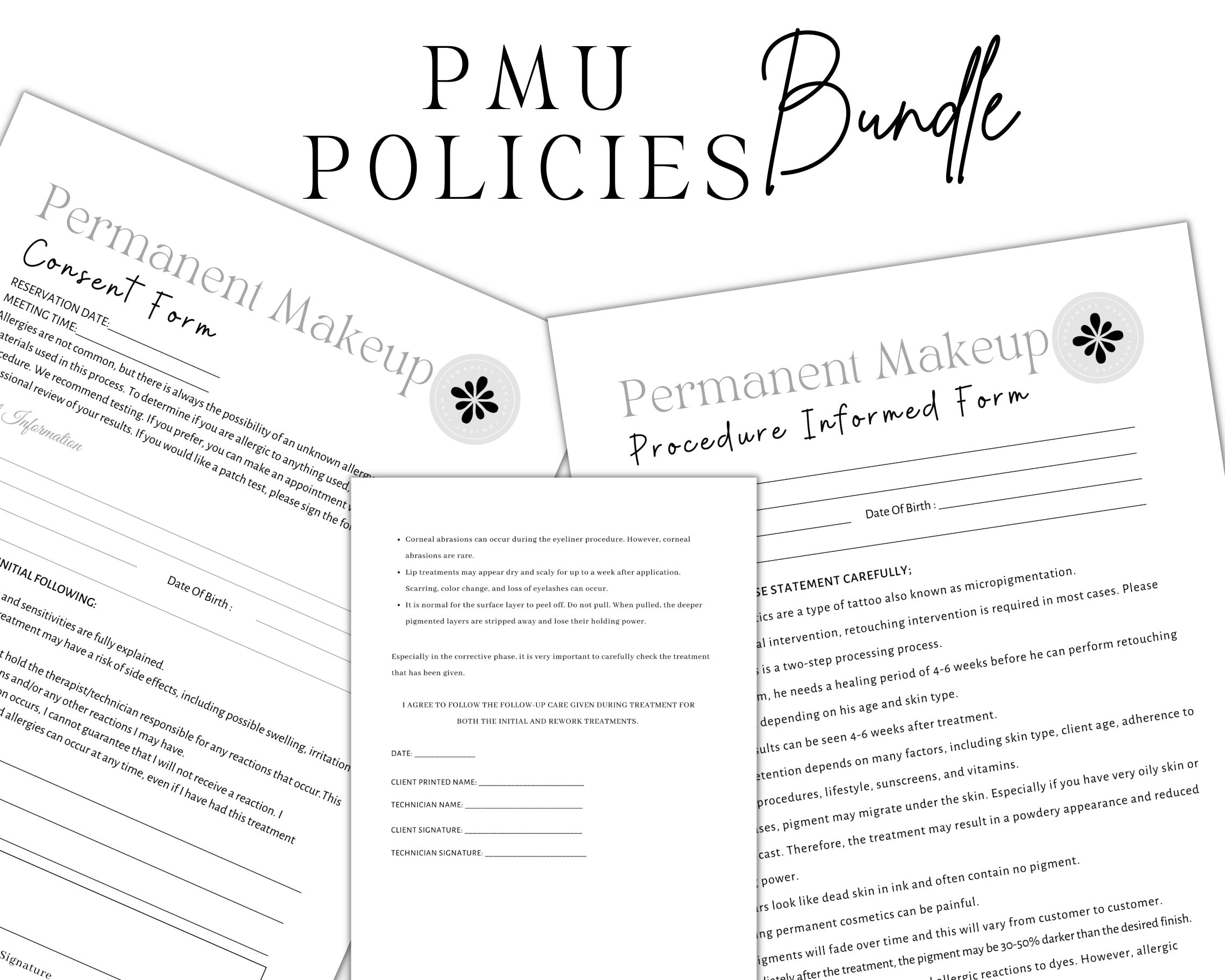Permanent Makeup Forms, Pmu Consent Forms, Lip Blush Forms ...