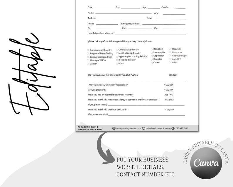 Professional Dermaplaning Form, Dermaplaning Consent, Dermaplaning ...