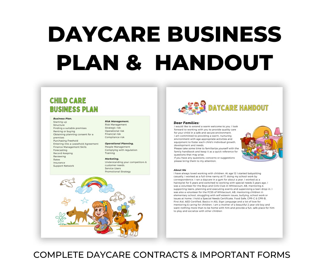 Editable Daycare Contract Forms 51 Pages, Daycare Starter Kit ...