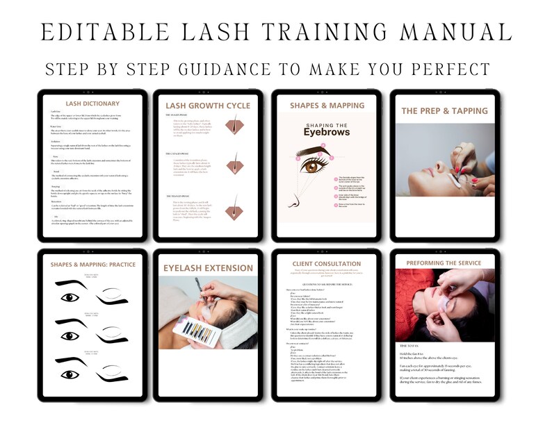 Editable Lash Training Manual, Eyelash Extension Training Manual, Classic Volume Lash Training ...