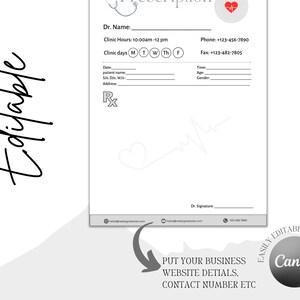 Editable Prescription Pad Template, Medical Prescription, Prescription ...