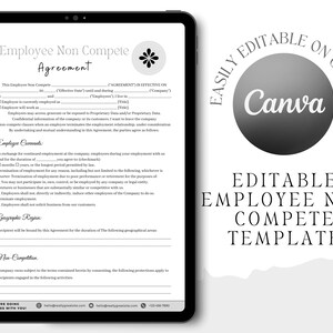 Editable Non-compete Agreement, Employee Non-compete Contract, Canva ...