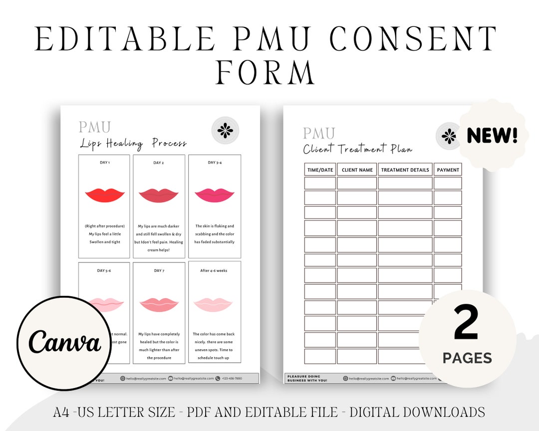 PMU Consent Forms | Permanent Makeup Consent Form Pmu Client Forms Pmu ...