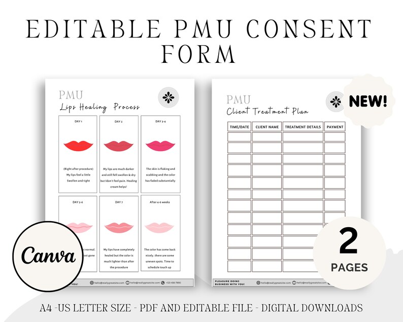 PMU Consent Forms | Permanent Makeup Consent Form Pmu Client Forms Pmu ...