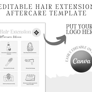 Hair Extension Aftercare Advice Card, Hair Extensions Contract, Hair ...