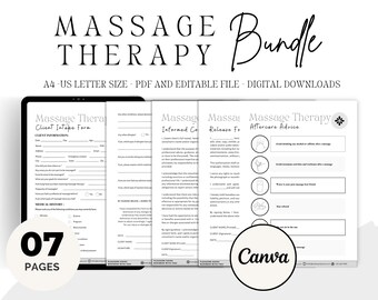 Massage Therapy Intake Form, Massage Therapy Consent Form, Canva ...