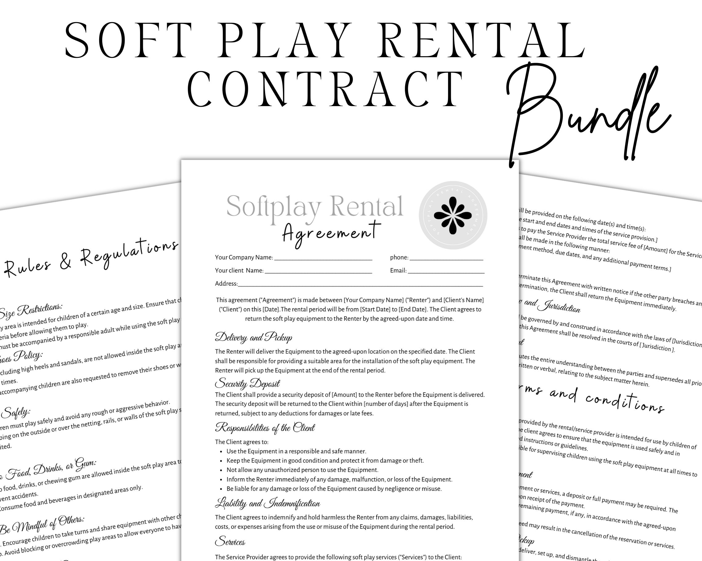 Editable Soft Play Rental Contract Agreement Template, Soft Play ...