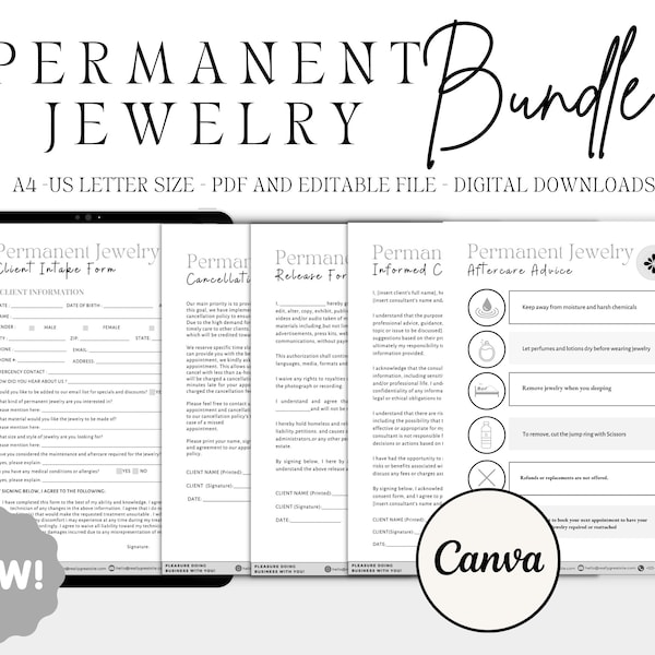 Permanent Jewelry Consent Forms - Etsy