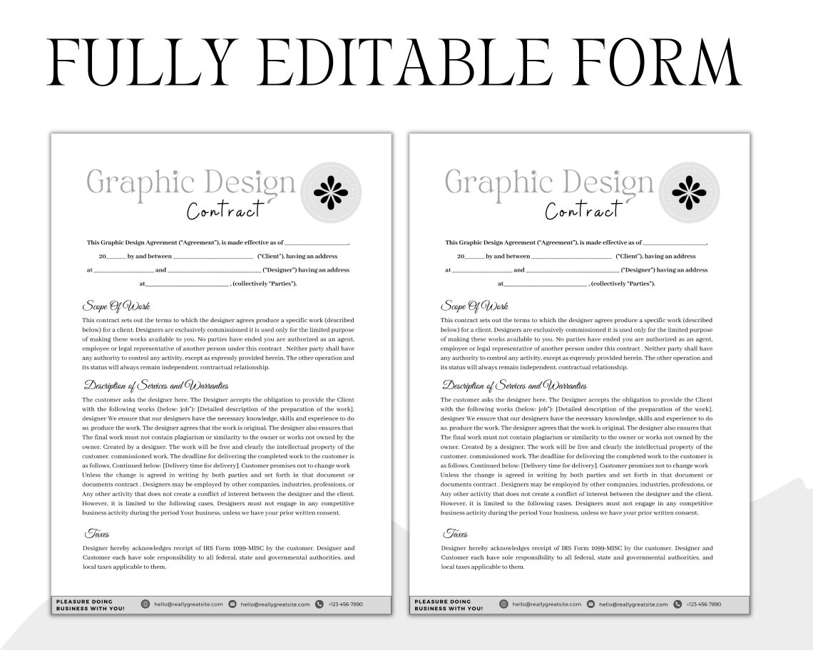 Editable Graphic Designer Contract Template, Web Design Contract ...