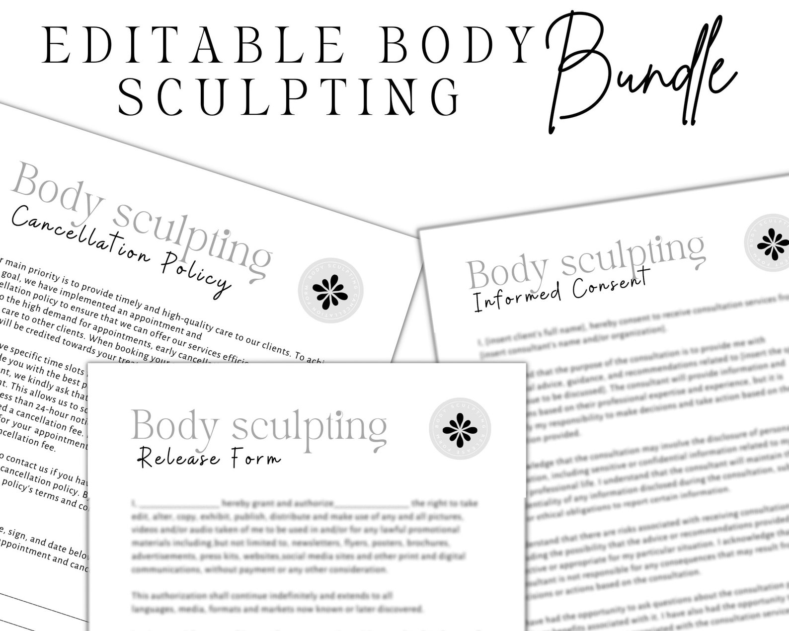 Editable Body Sculpting Forms, Esthetician Forms, Body Sculpting ...