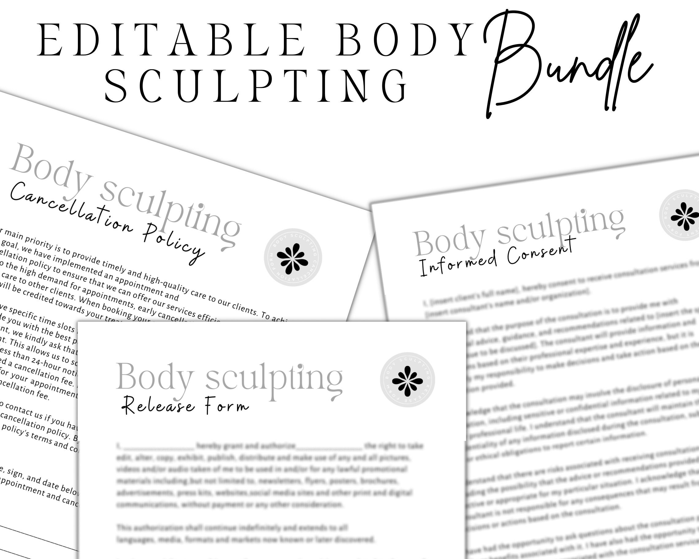 Editable Body Sculpting Forms, Esthetician Forms, Body Sculpting ...