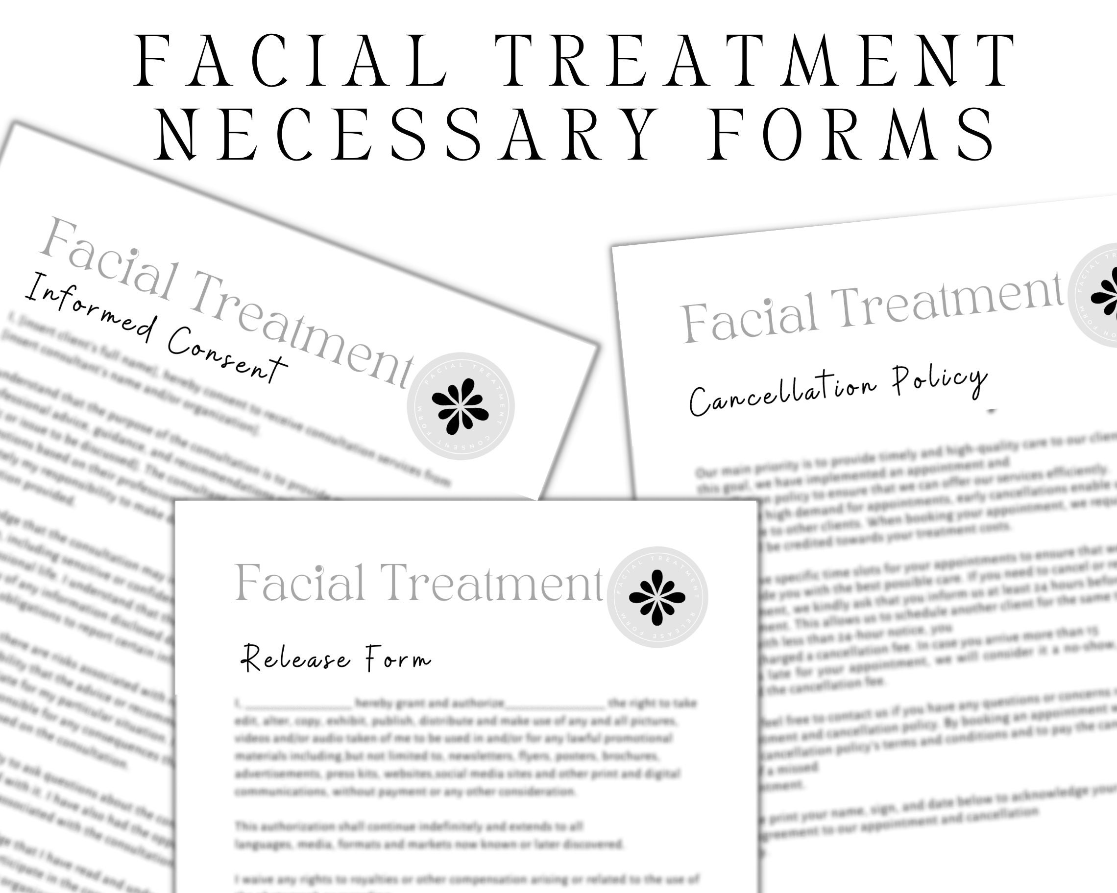 Editable Facial Treatment Forms Bundle, Esthetician Forms, Facial ...