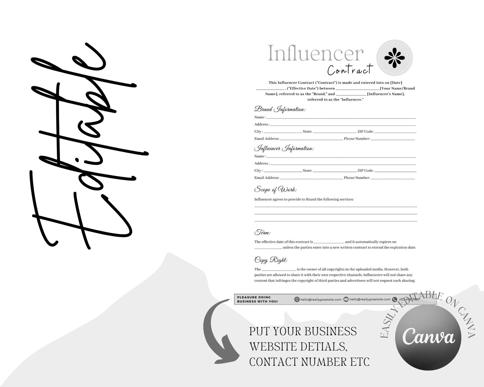 Influencer Agreement | Influencer Contract Template | Influencer ...