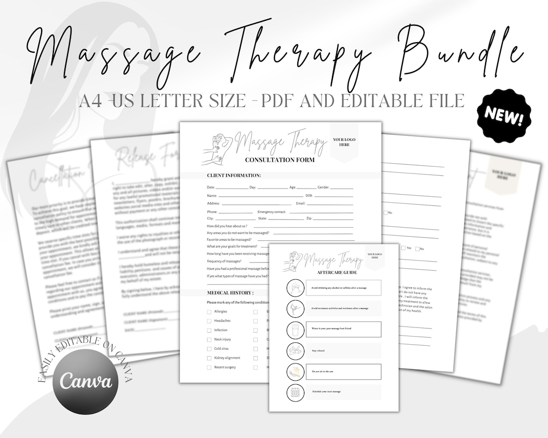Massage Therapy Form, Massage Template, Massage Therapist, Massage ...
