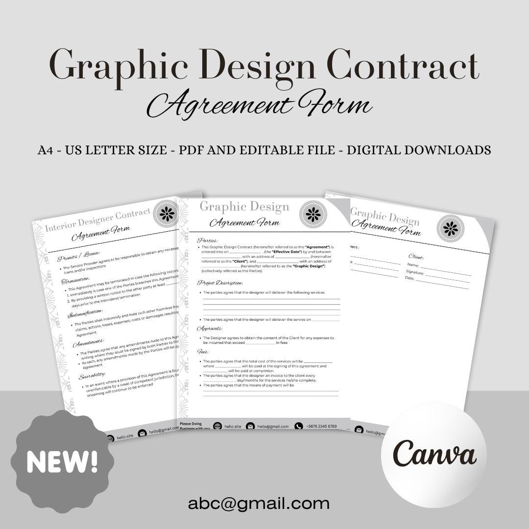 Graphic Design Contract Agreement Template - Professional Contract for ...