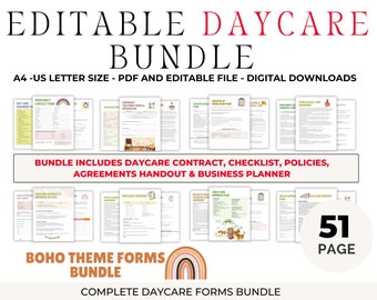 Editable Daycare Contract Forms 51 Pages, Daycare Starter Kit ...