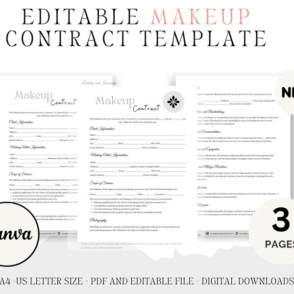 Makeup Contract - Etsy