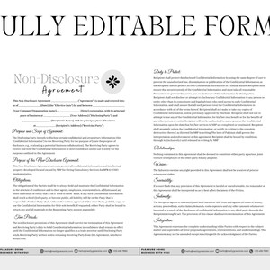 Editable Non Disclosure Agreement Template, Confidential Disclosure ...